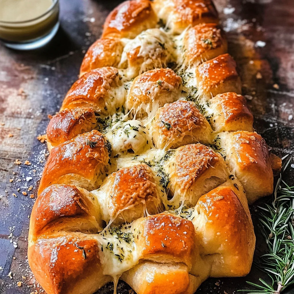 Pull-Apart Cheesy Garlic Christmas Tree Bread Recipe