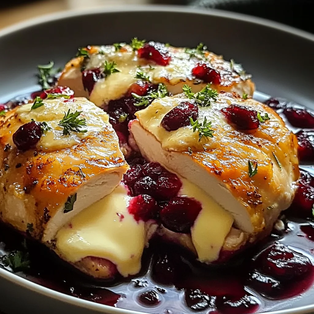 Impressive Cranberry Brie Stuffed Chicken